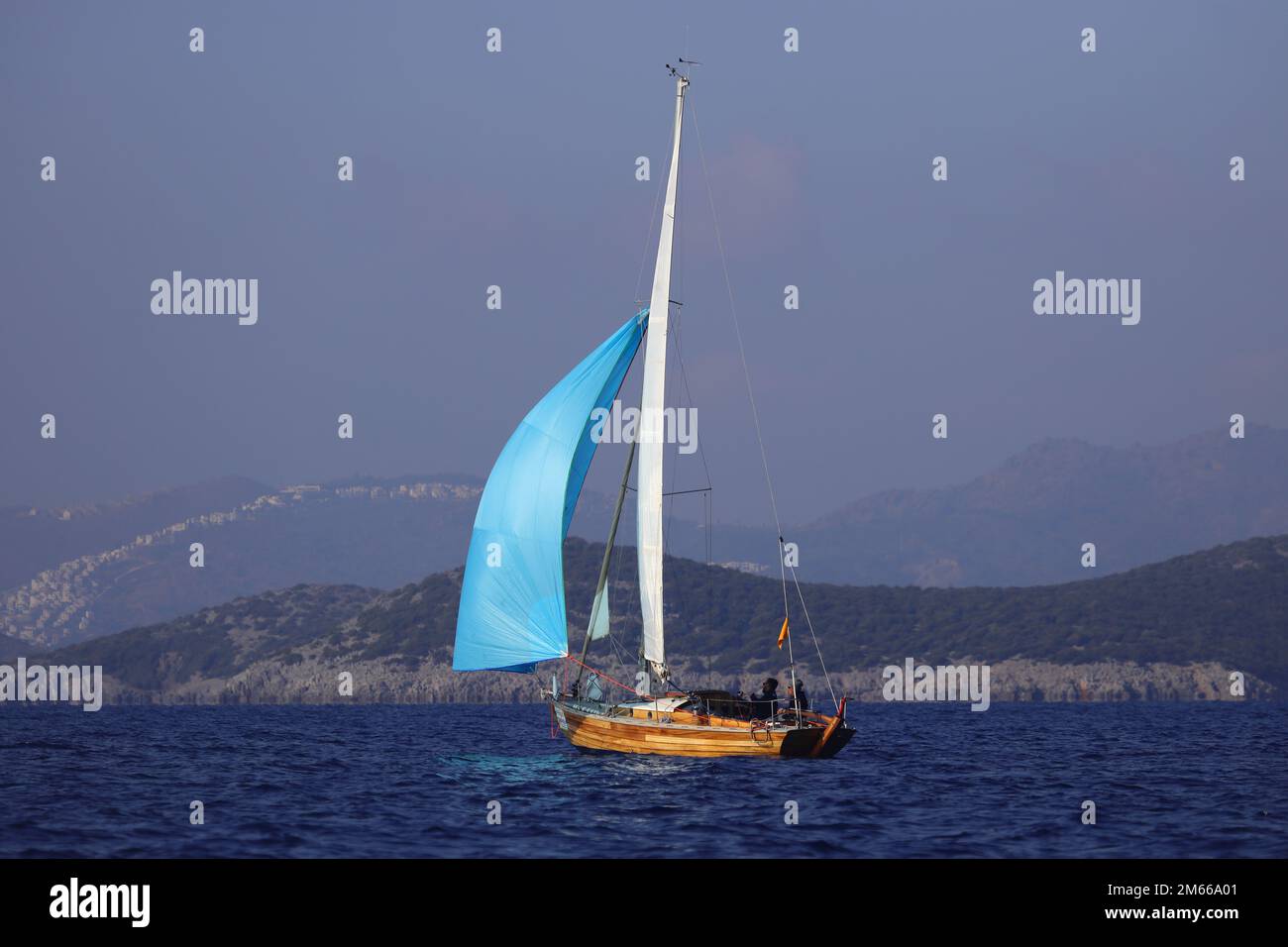 Bodrum,Turkey. 06 December 2022: Sailboats sail in windy weather in the ...