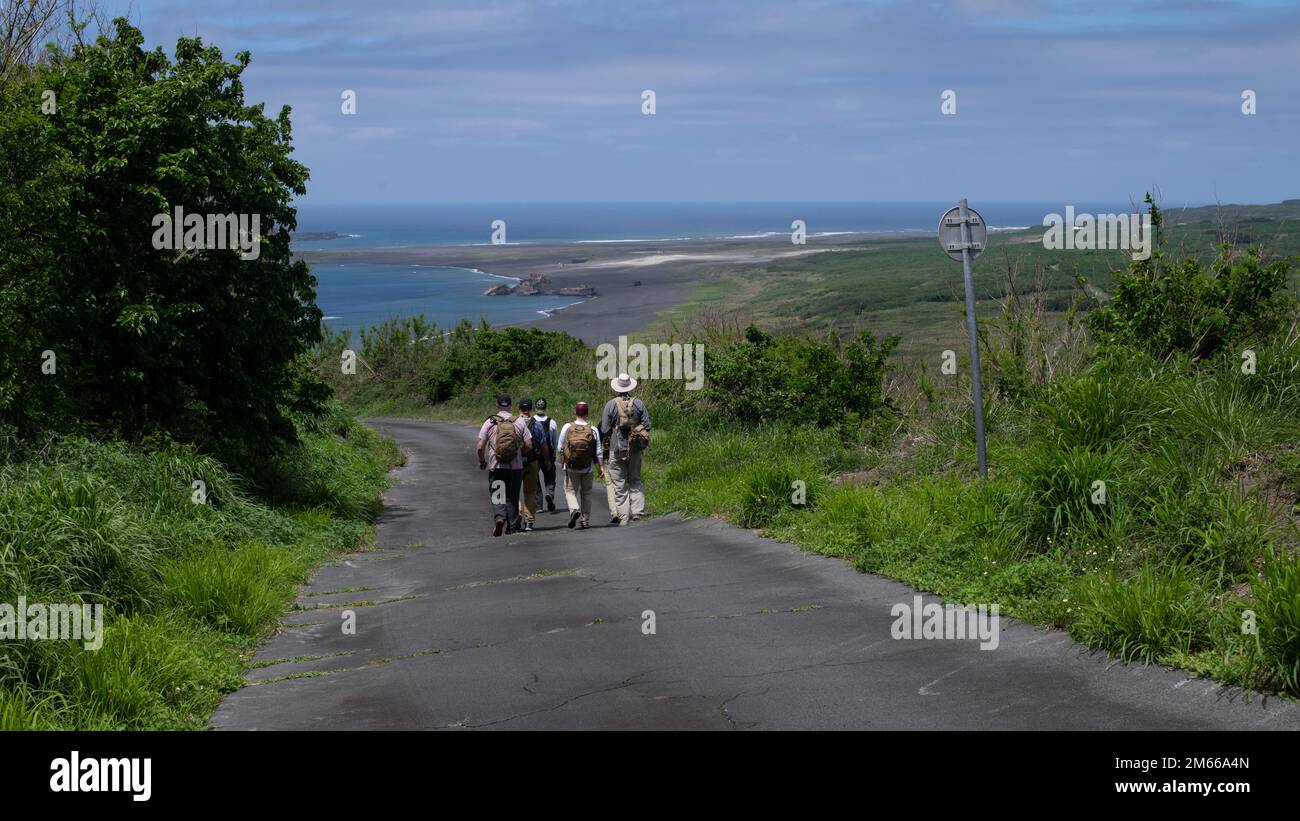 Airmen assigned to the 18th Medical Group hike down Mount Suribachi ...