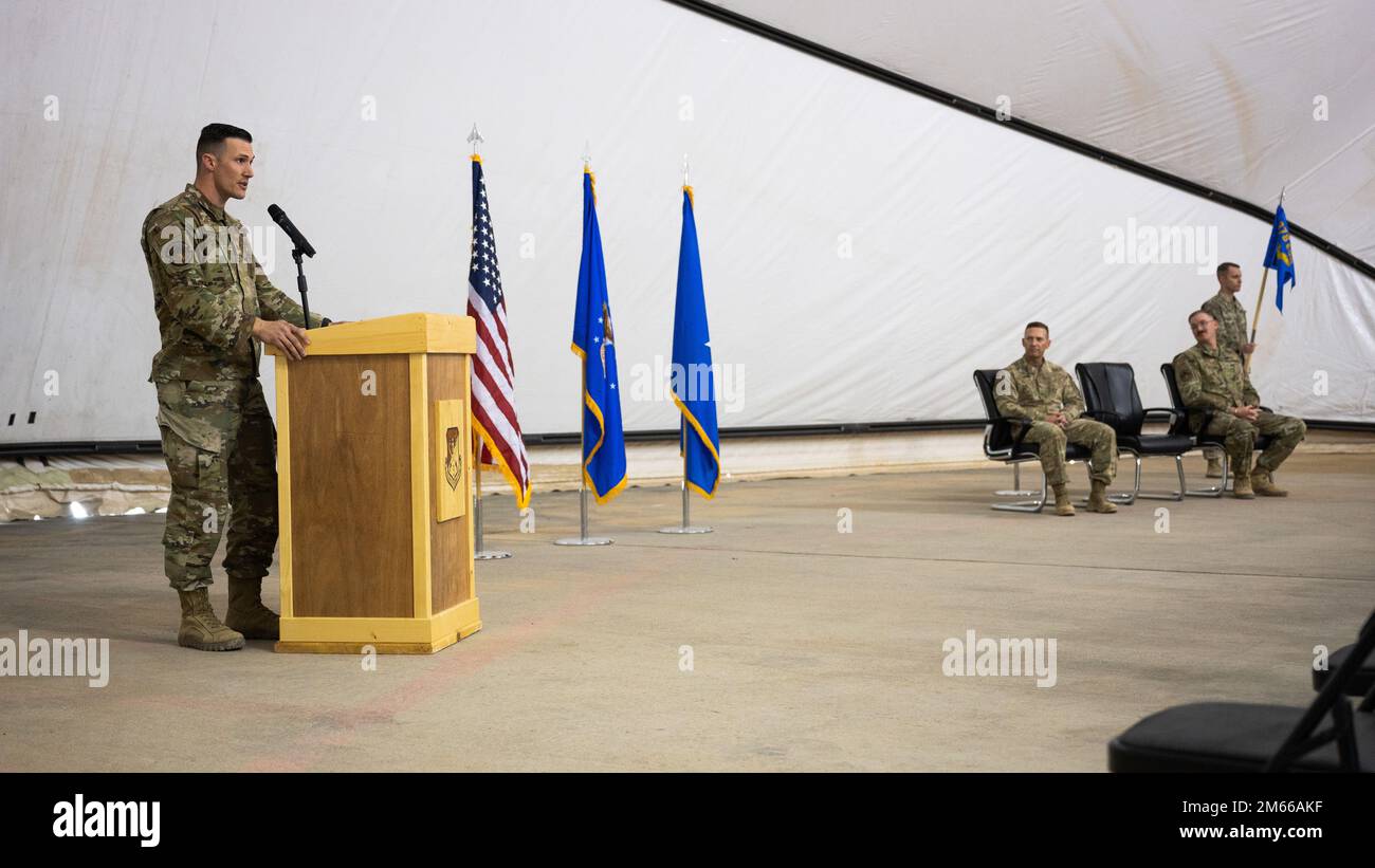 Maj. Joshua Sollee, incoming 378th Expeditionary Maintenance Squadron ...