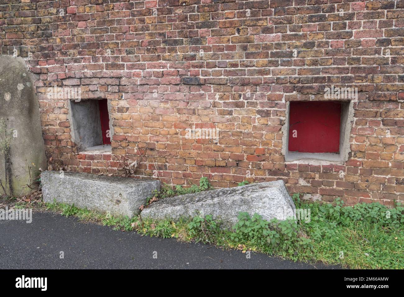 Informtaion panel explaining the fire doors in the surrounding walls of ...