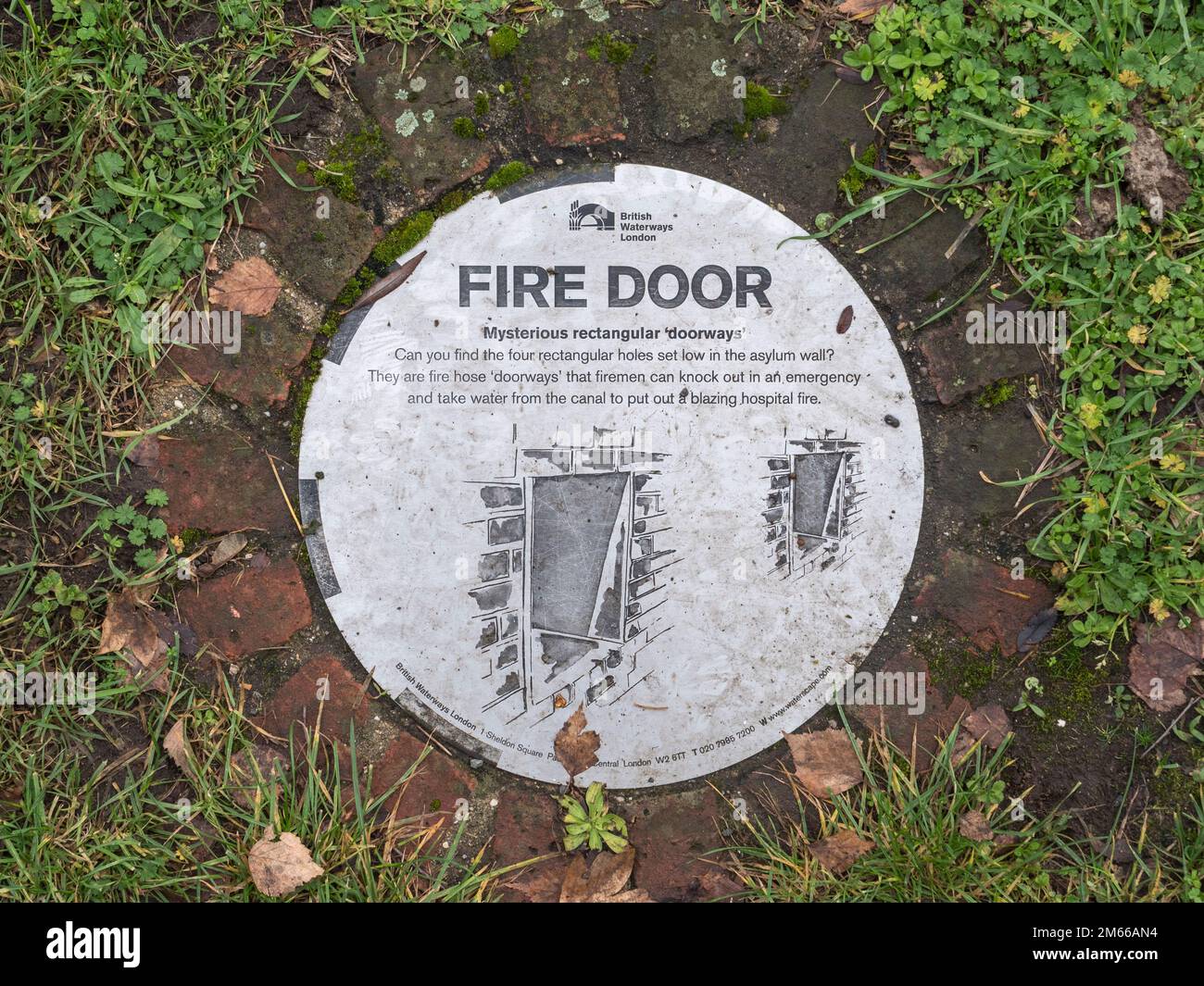 Informtaion panel explaining the fire doors in the surrounding walls of ...