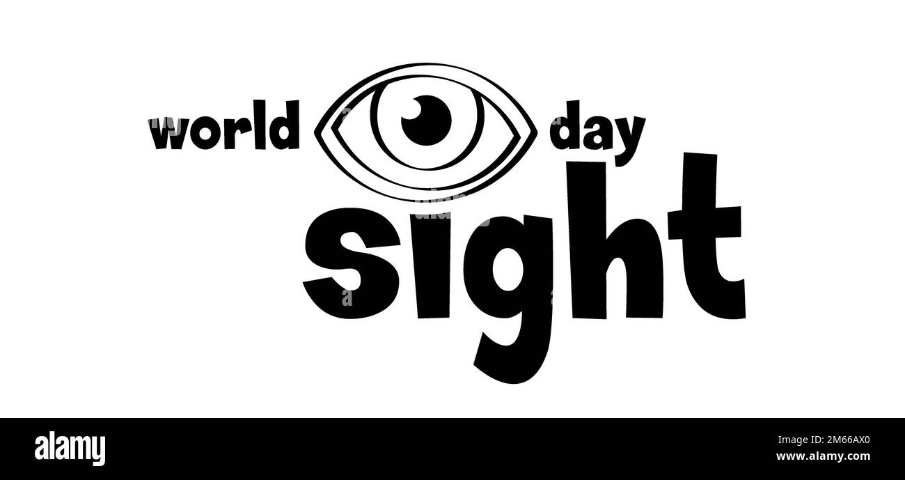 Cartoon drawing world sight day, eye and iris, observed on october 13 ...