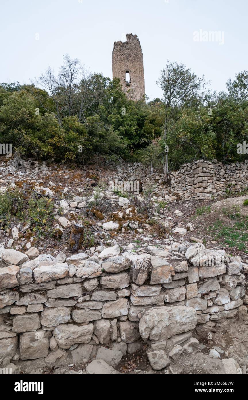 Sant Gervàs castle, medieval castle. The castle is part of a network of ...