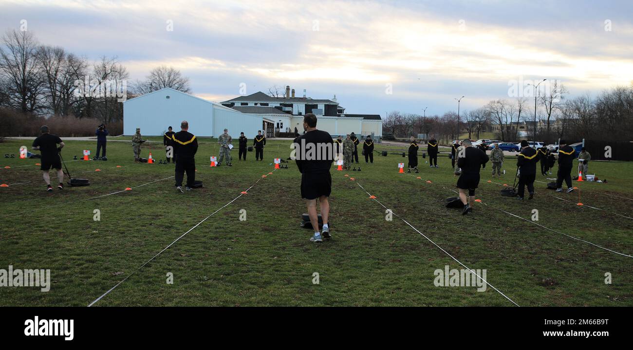U.S. Army Sustainment Command Soldiers take part in the “drag” portion ...