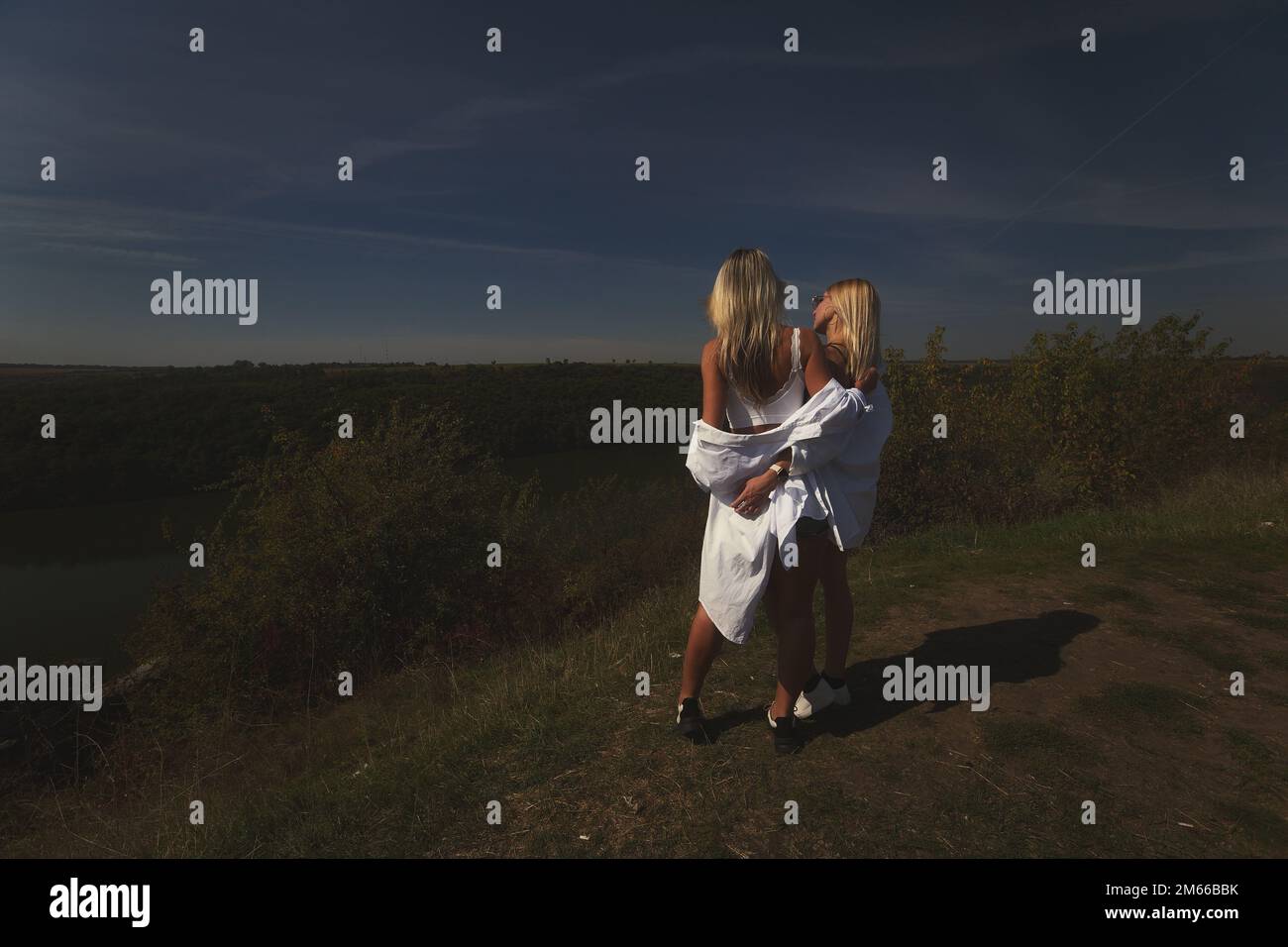 two best friends take a break from work, feel free and enjoy privacy ...