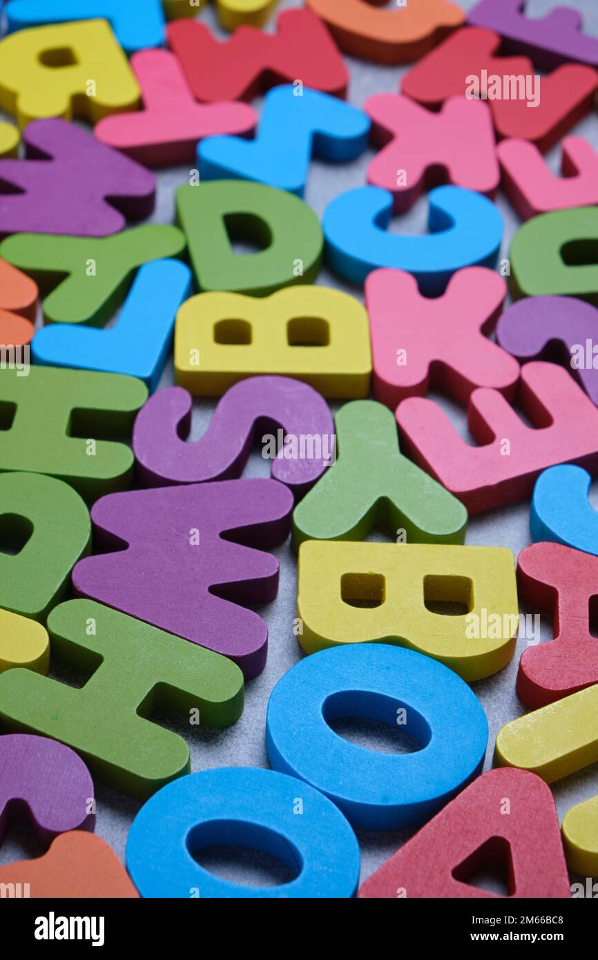 Bright background colorful letters children's English alphabet Stock ...
