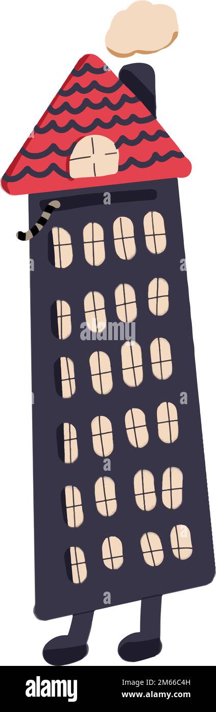 Cartoon house with red roof Stock Vector Image & Art - Alamy