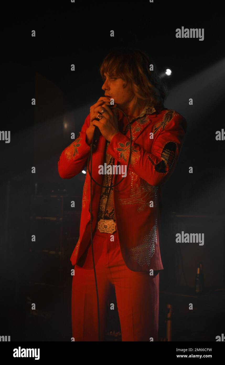 A vertical shot of Louis Leimbach singing at Lime Cordiale Show in ...