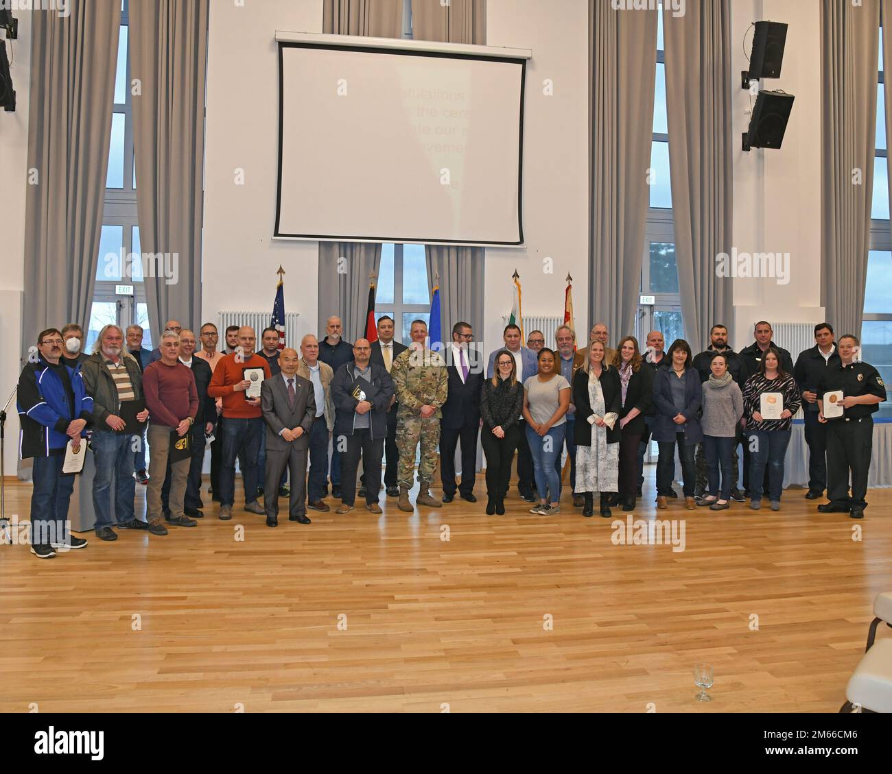 A Civilian Length of Service Awards ceremony with all recipients of the ...