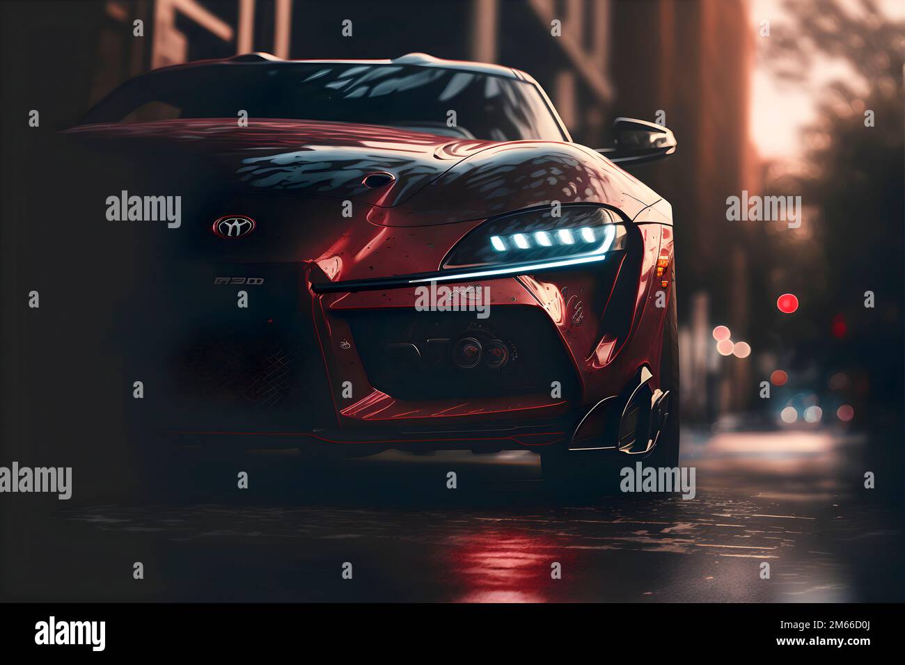 Red car cartoon hi-res stock photography and images - Alamy