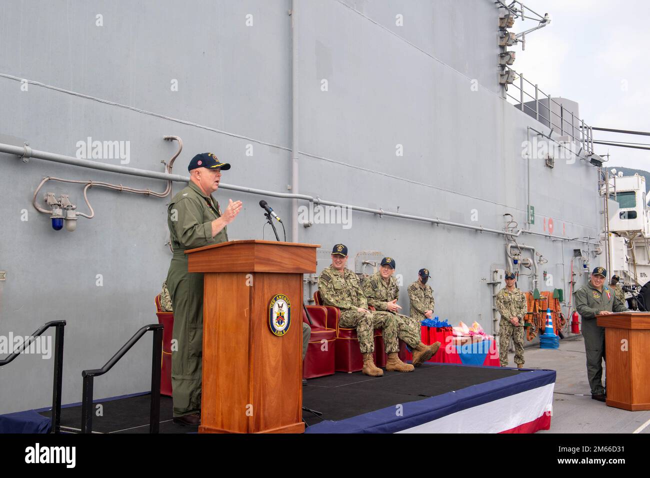 SASEBO, Japan (April 7, 2022) Capt. Ken Ward, sixth commanding officer ...