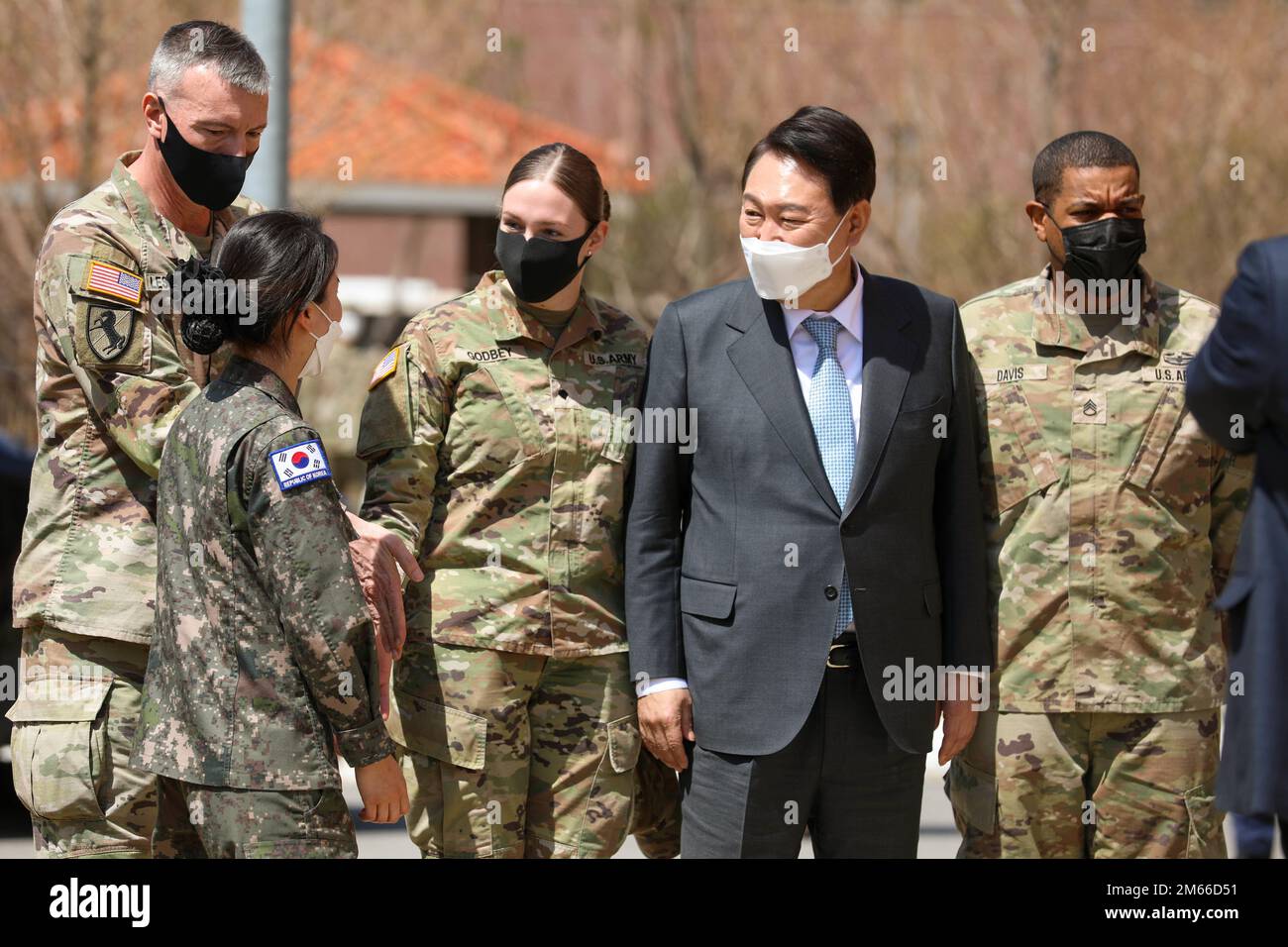 Republic of Korea President-elect Yoon, Suk-yeol spends time with Soldiers from the 2nd Infantry ...