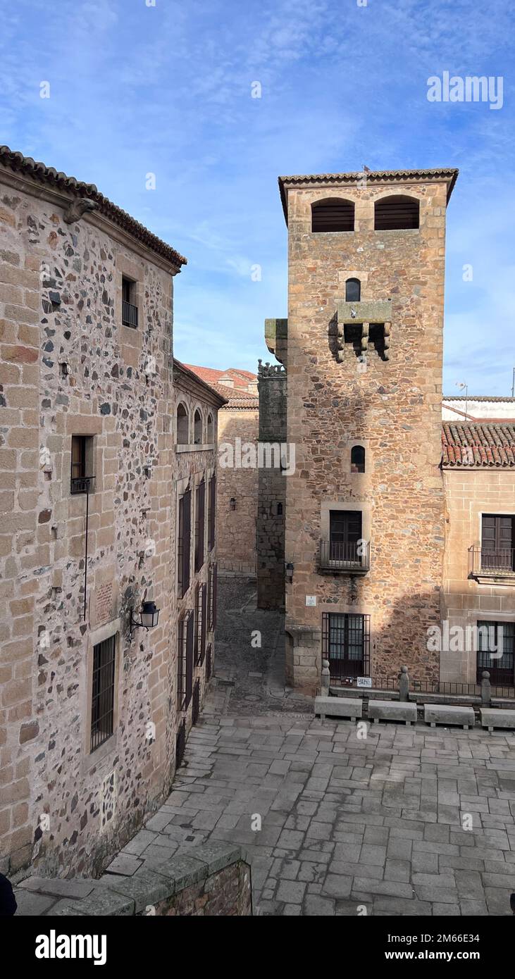 Buildings and streets of the city of Cáceres Stock Photo - Alamy