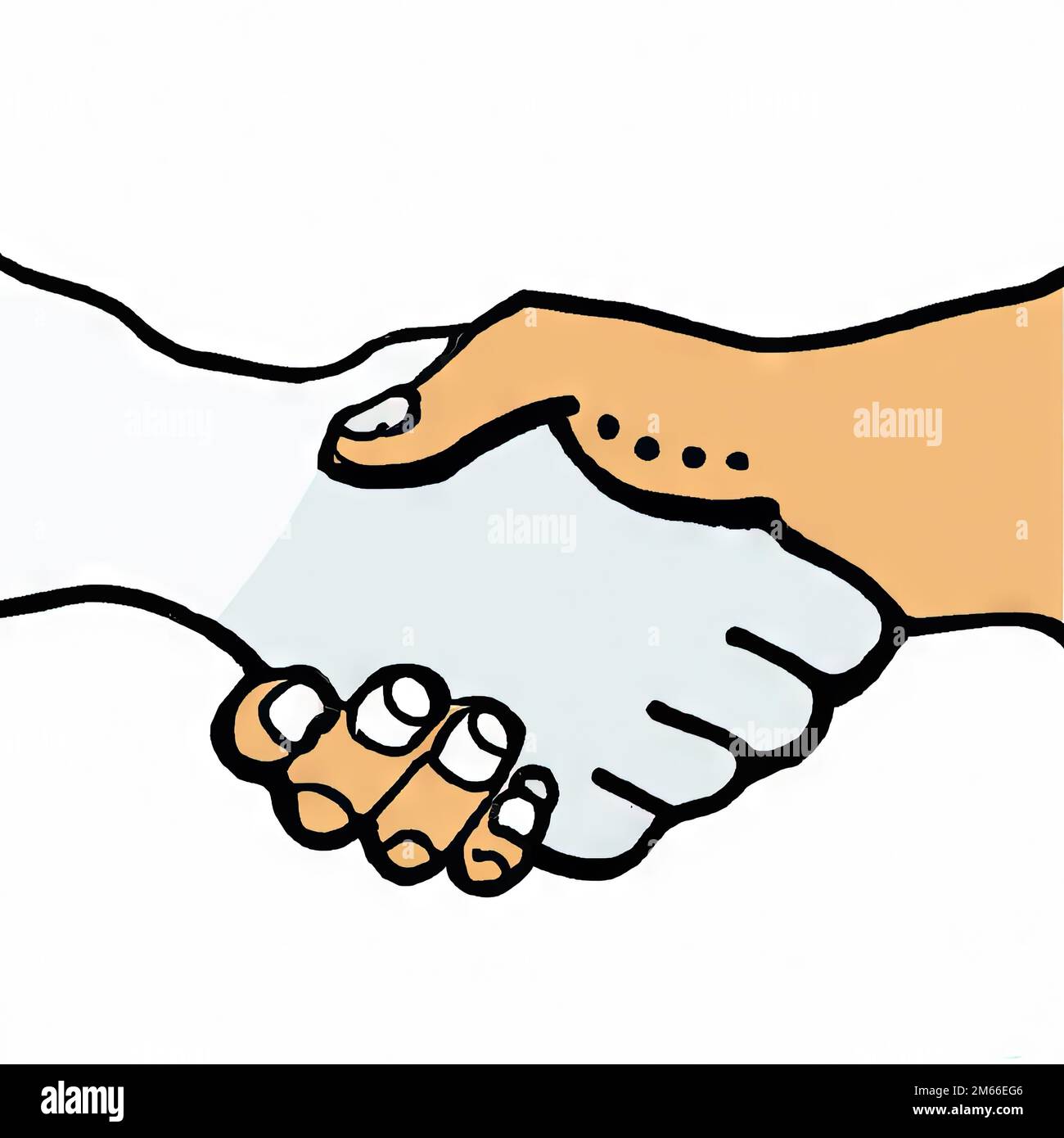 Simple 2D shaking hands illustration Stock Photo - Alamy