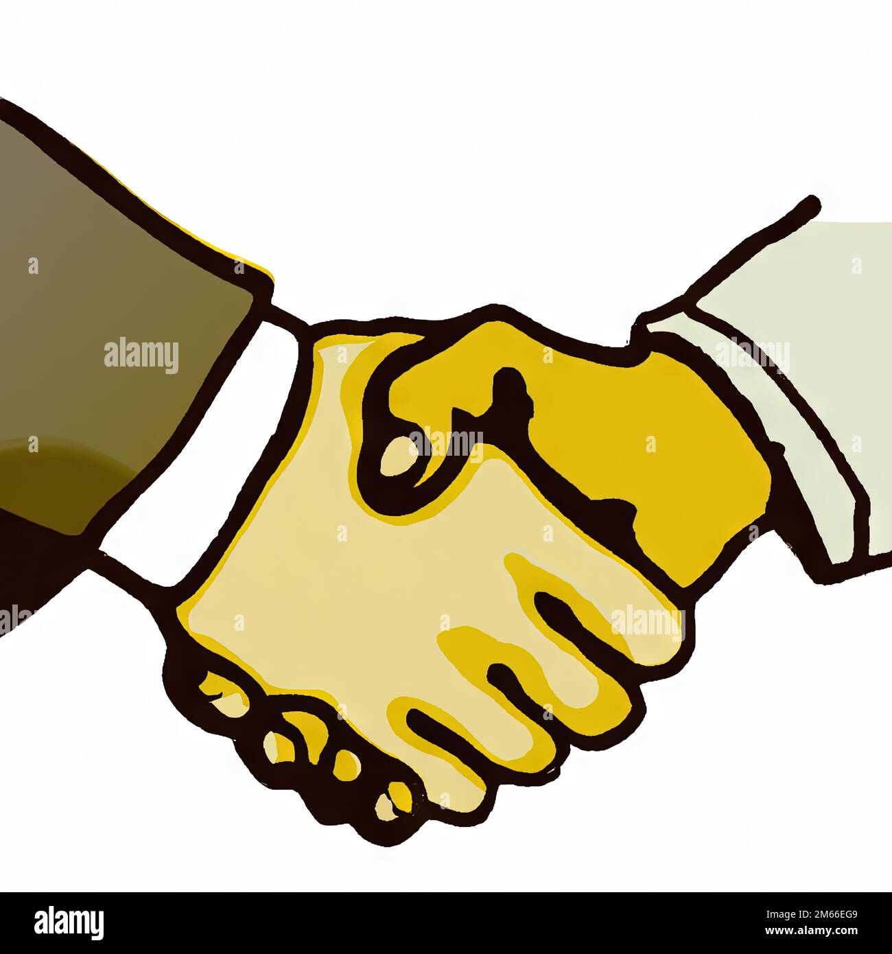 Simple 2D shaking hands illustration Stock Photo - Alamy