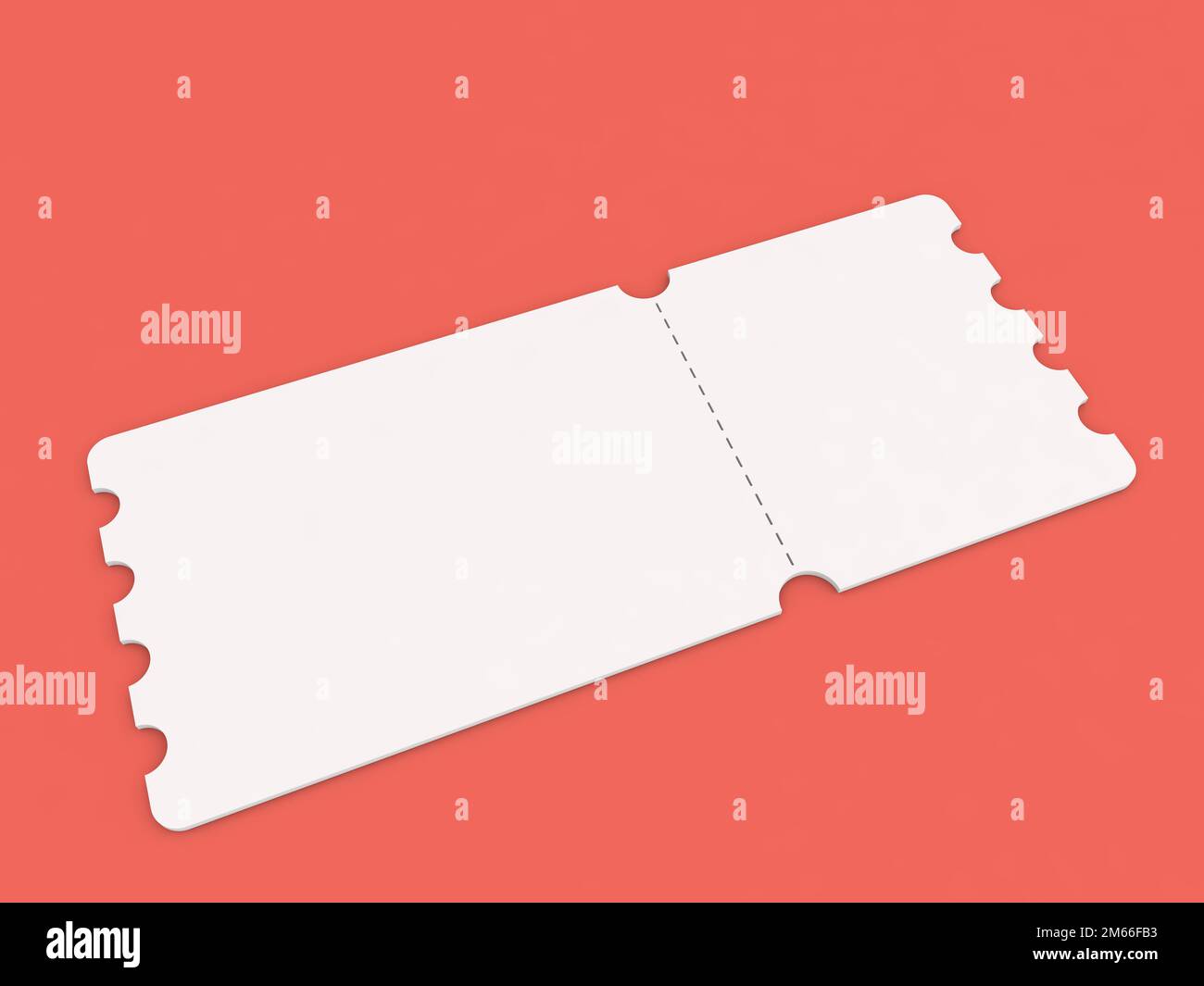 Tear-off cinema ticket on a red background. 3d render illustration ...