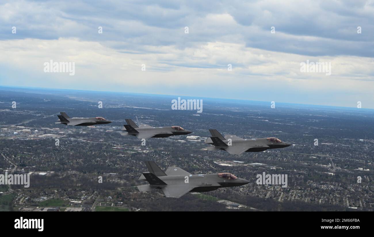 Four U.S. Air Force F-35 Lightning II, assigned to Hill Air Force Base ...