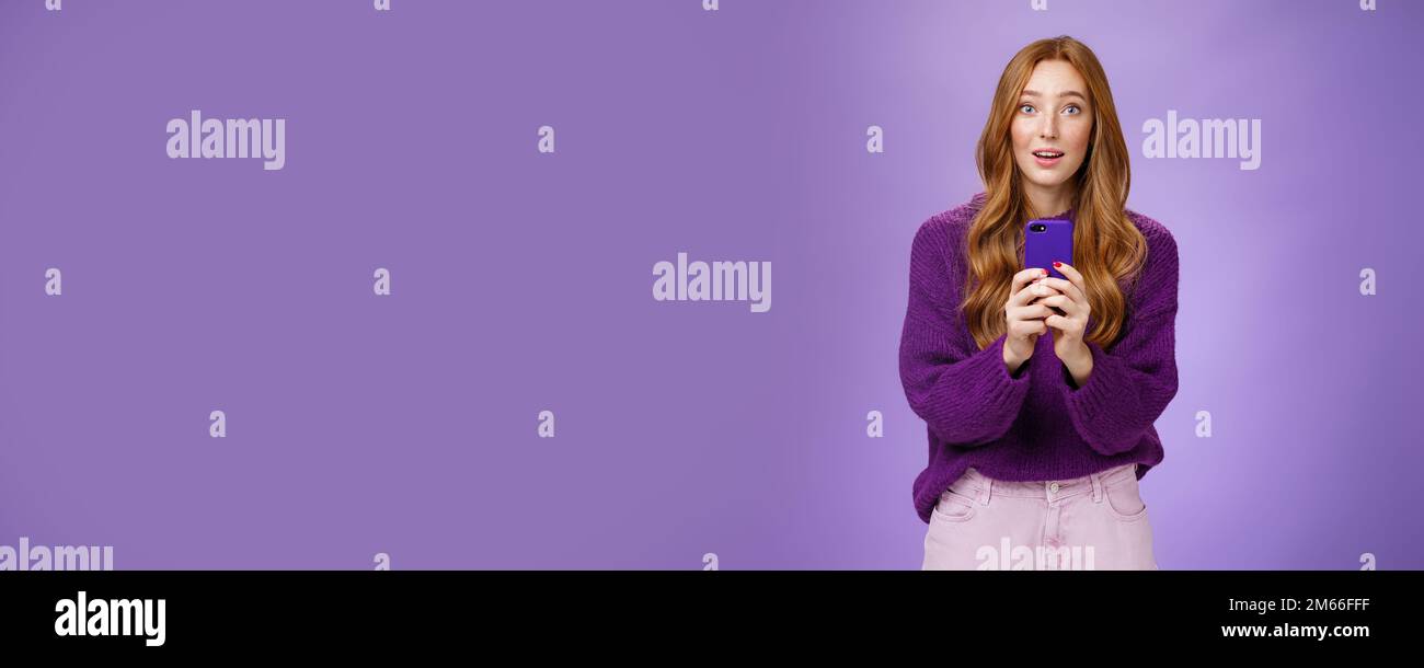 Impressed speechless cute redhead female actor receiving awesome ...