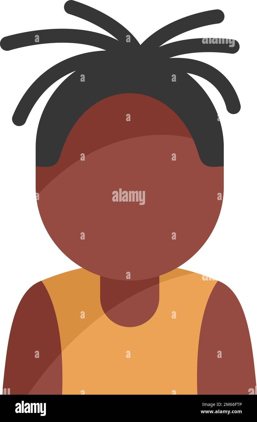 Cute african kid icon flat vector. Africa couple. Ethnic tribal ...