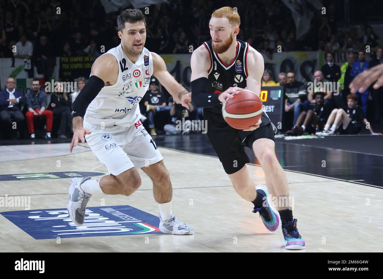 Niccolo Mannion (Segafredo Virtus Bologna) thwarted by Billy Baron (EA7 ...