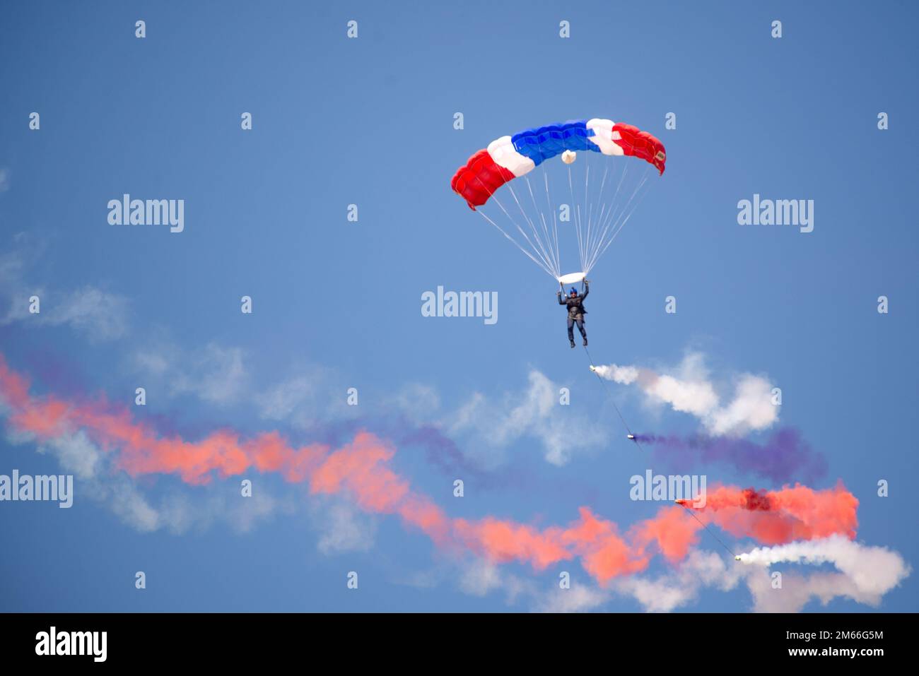 The U.S. Air Force Academy Wings of Blue Parachute Team performs jumps ...