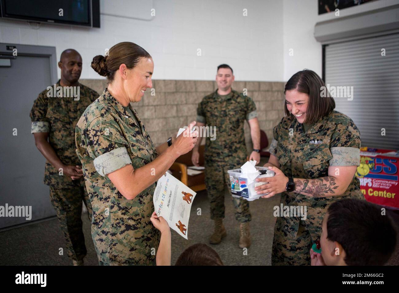U.S. Marine Corps Lt. Col. Christine M. Houser, the commanding officer ...