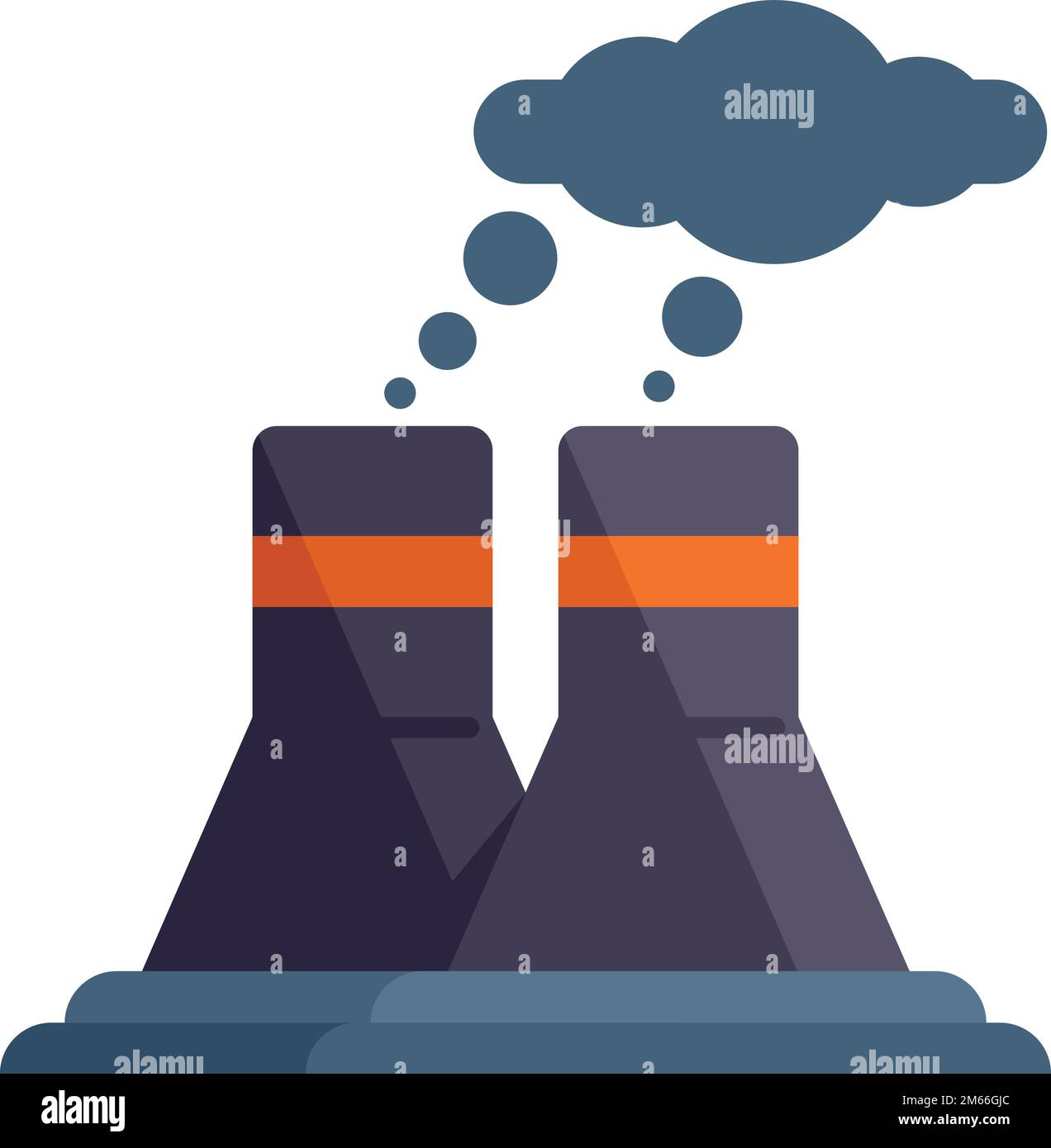 Power factory energy icon flat vector. Global earth. Warming disaster ...
