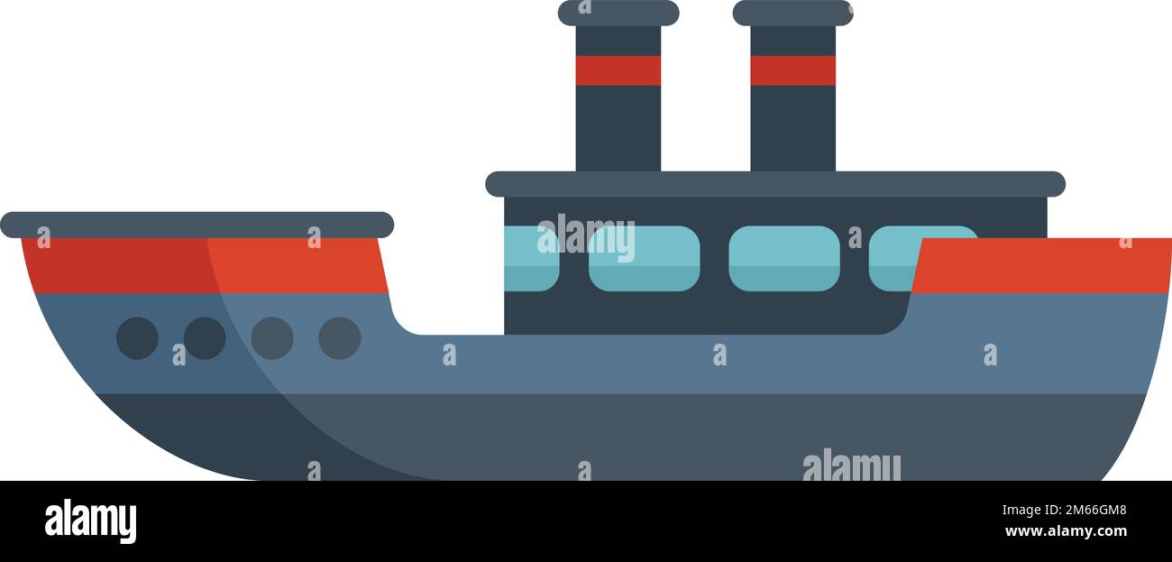 Sea cargo ship icon flat vector. Planet climate. Global disaster ...