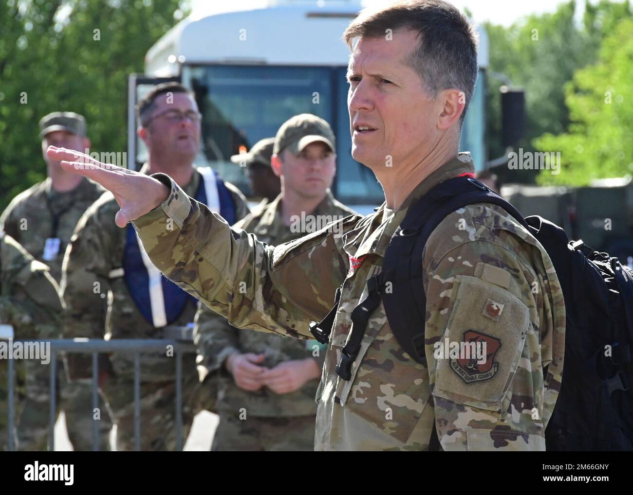 U.S. Air Force Col. Brandon Beightol, 118th Wing vice commander, leads ...