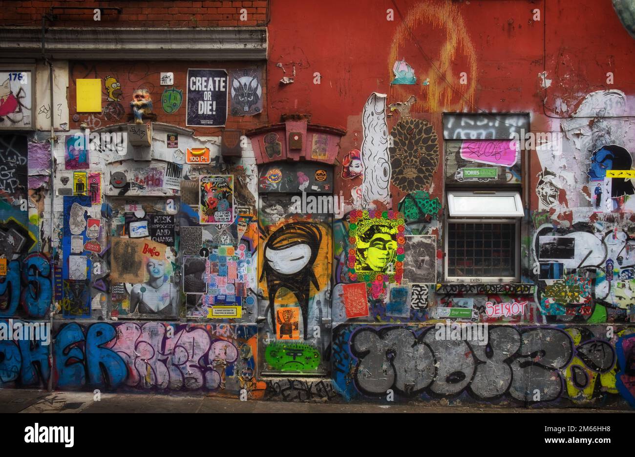 London, UK, July 2022, view of murals in Shoreditch district Stock ...