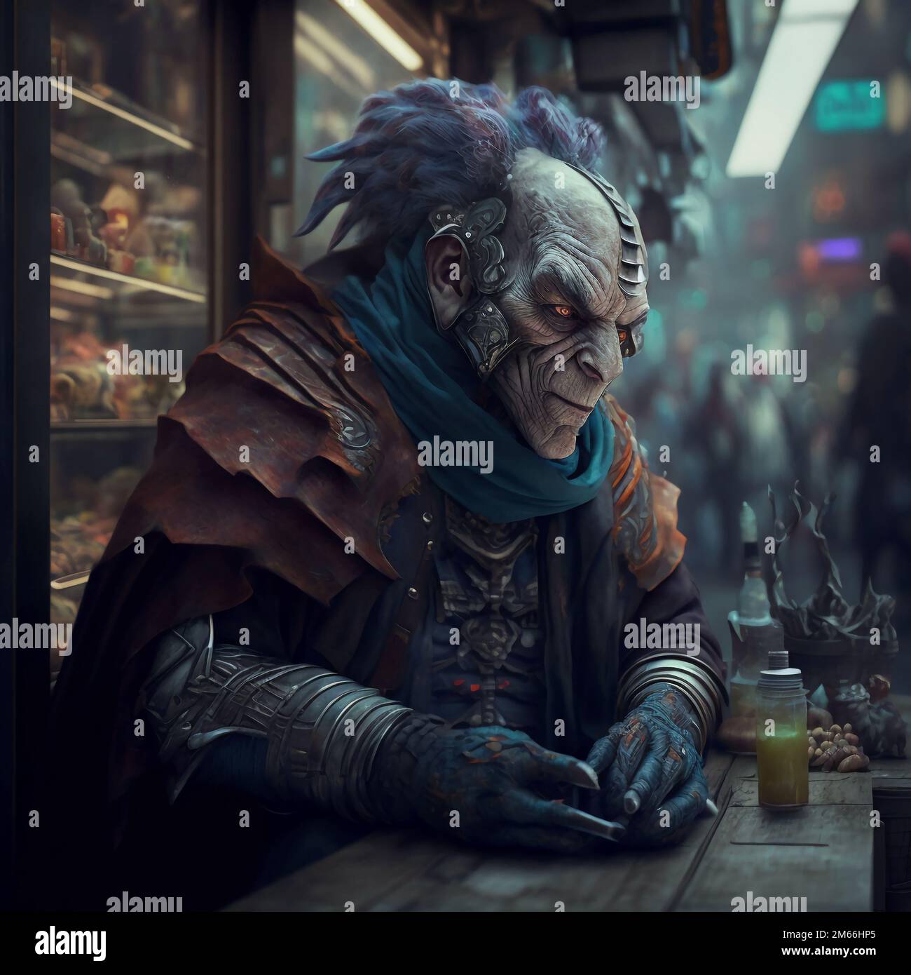 Cyberpunk market hi-res stock photography and images - Alamy