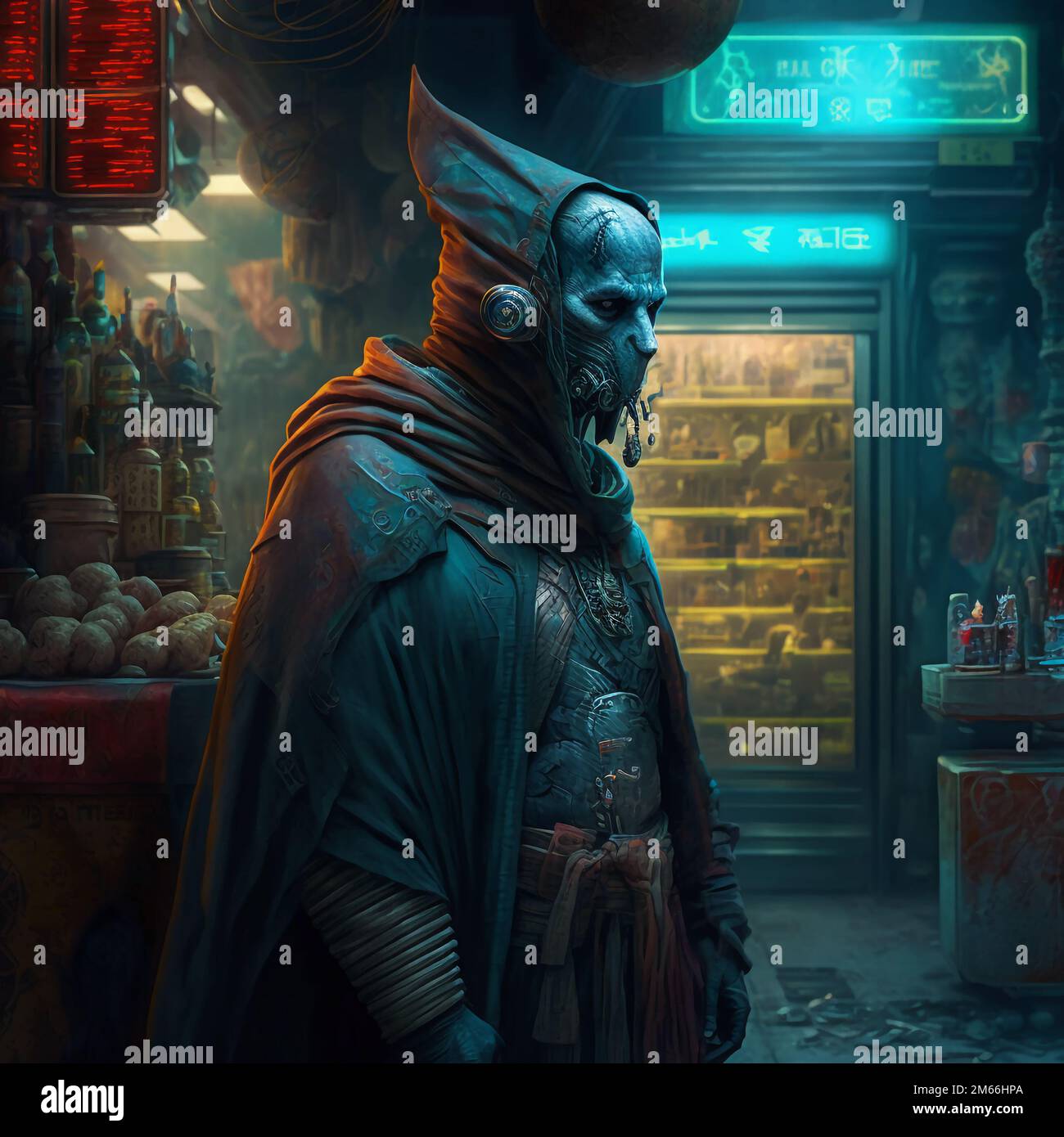 Cyberpunk market hi-res stock photography and images - Alamy