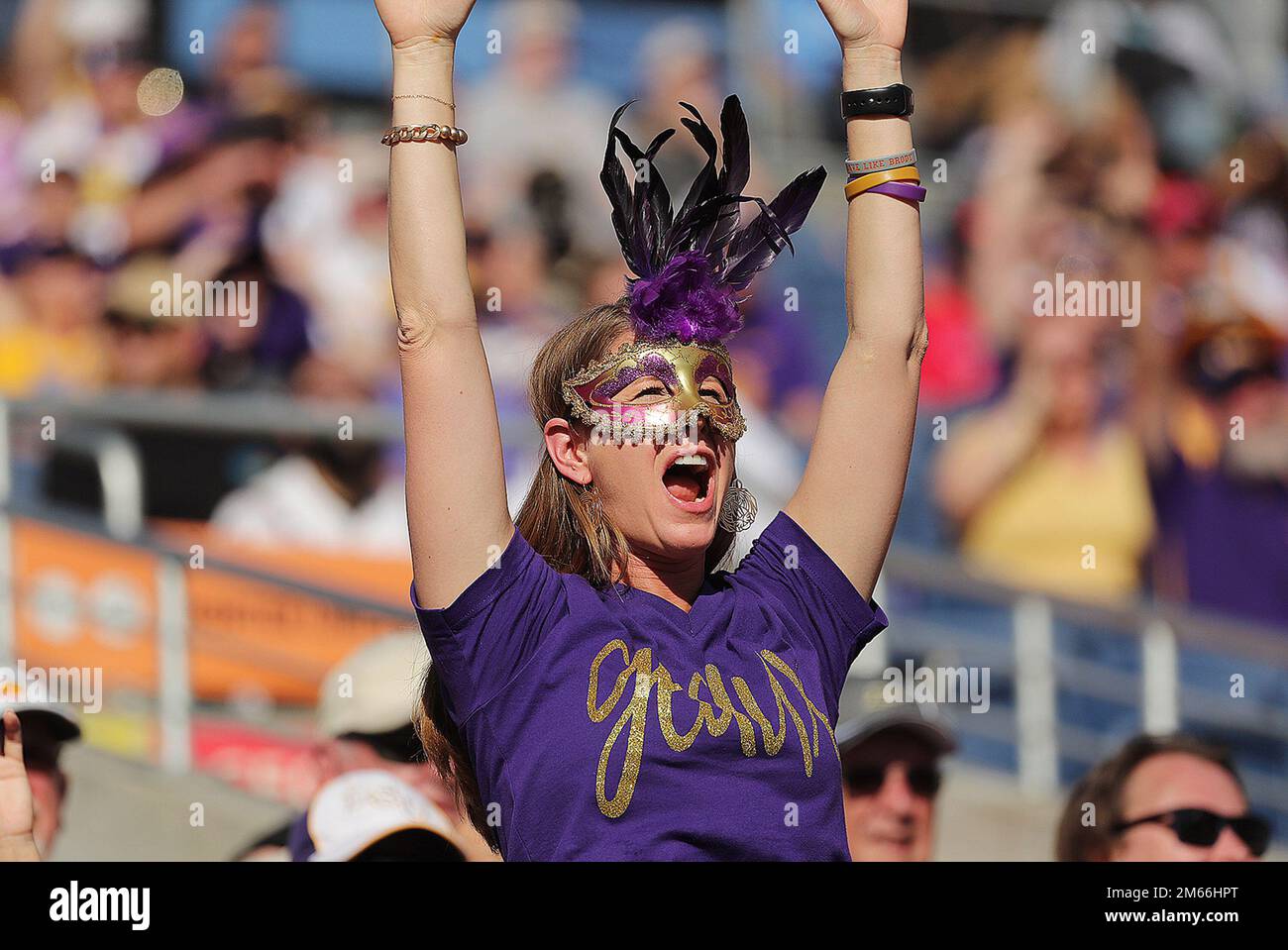 Orlando, USA. 02nd Jan, 2023. LSU fans cheer during the Cheez-It Citrus ... Orlando, USA. 02nd Jan, 2023. LSU fans cheer during the Cheez-It Citrus ...