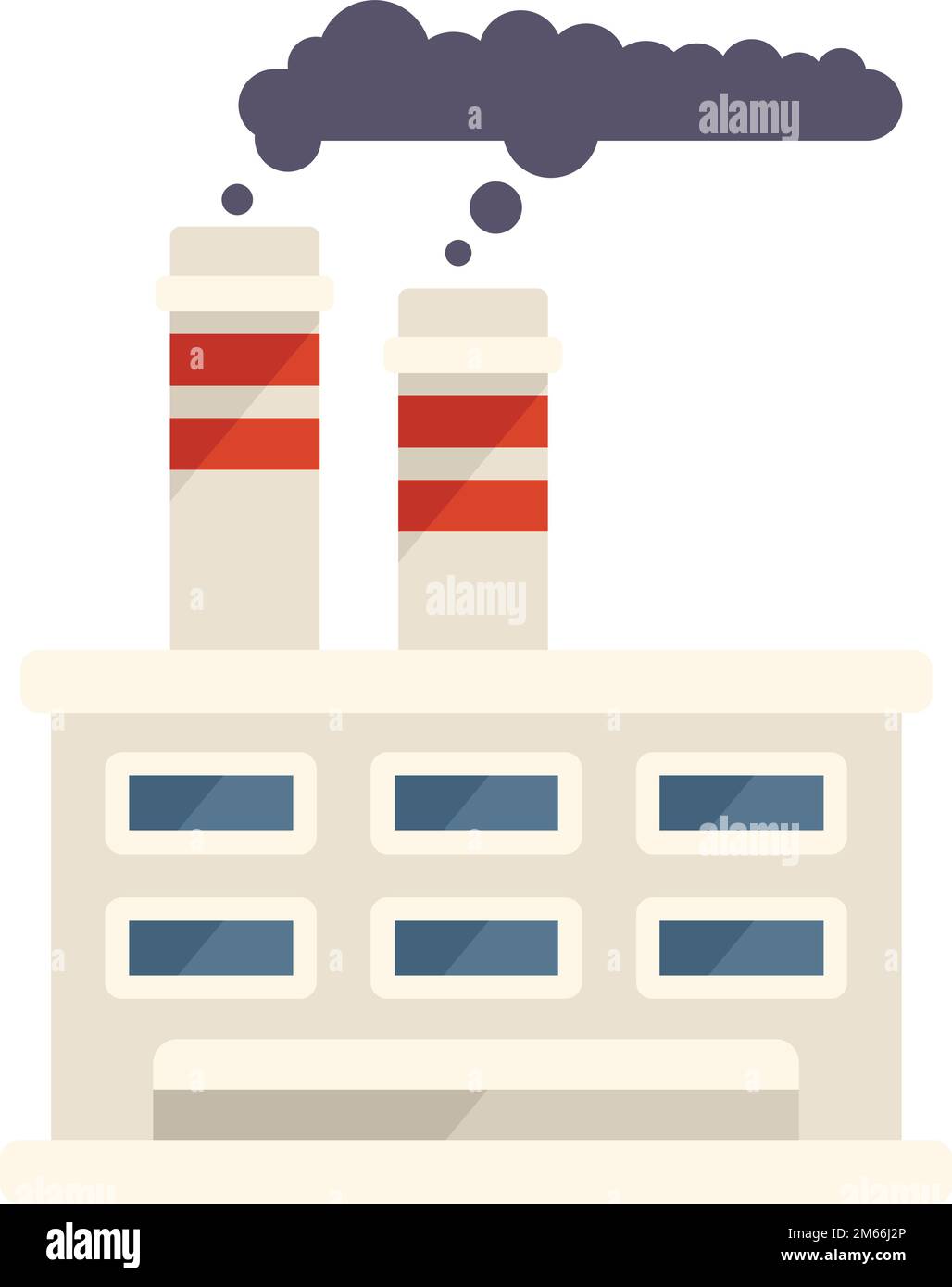 City factory icon flat vector. Climate warming. Eco effect isolated ...
