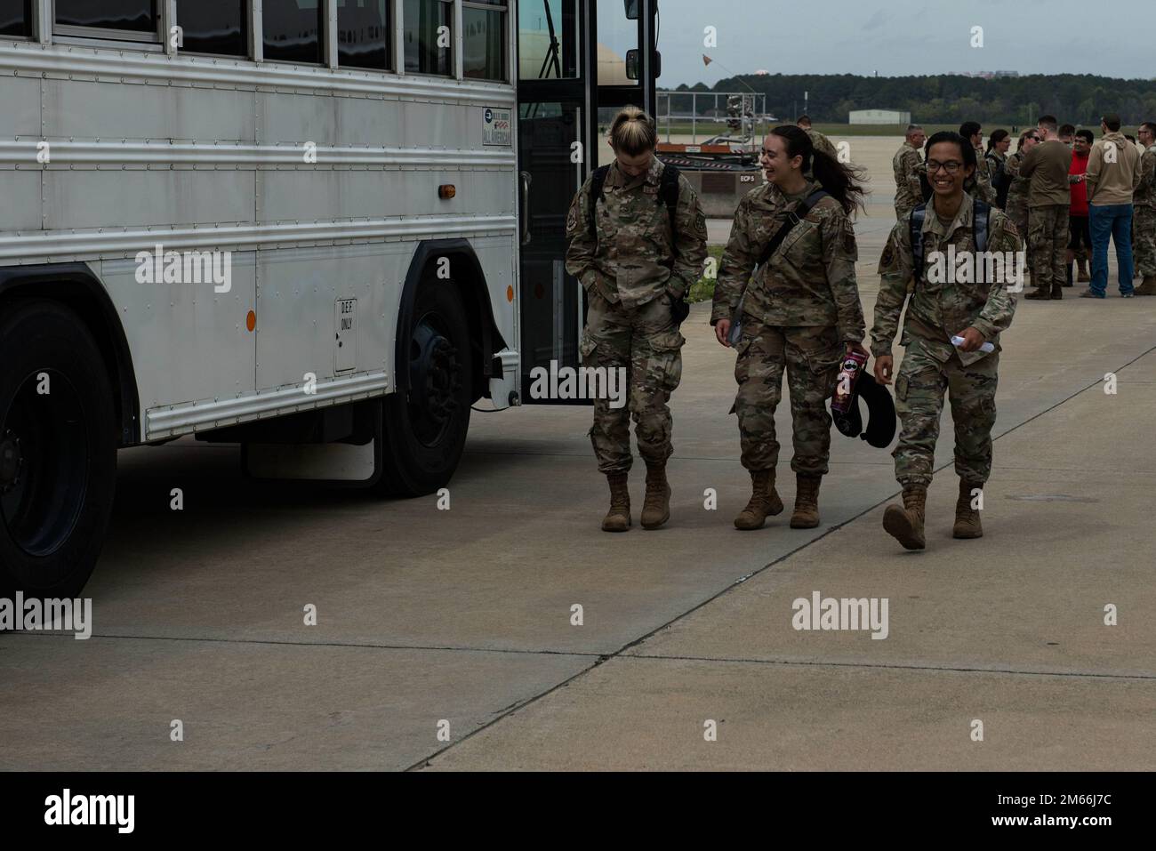 U.S. Airmen from Joint Base Langley-Eustis return home after a ...