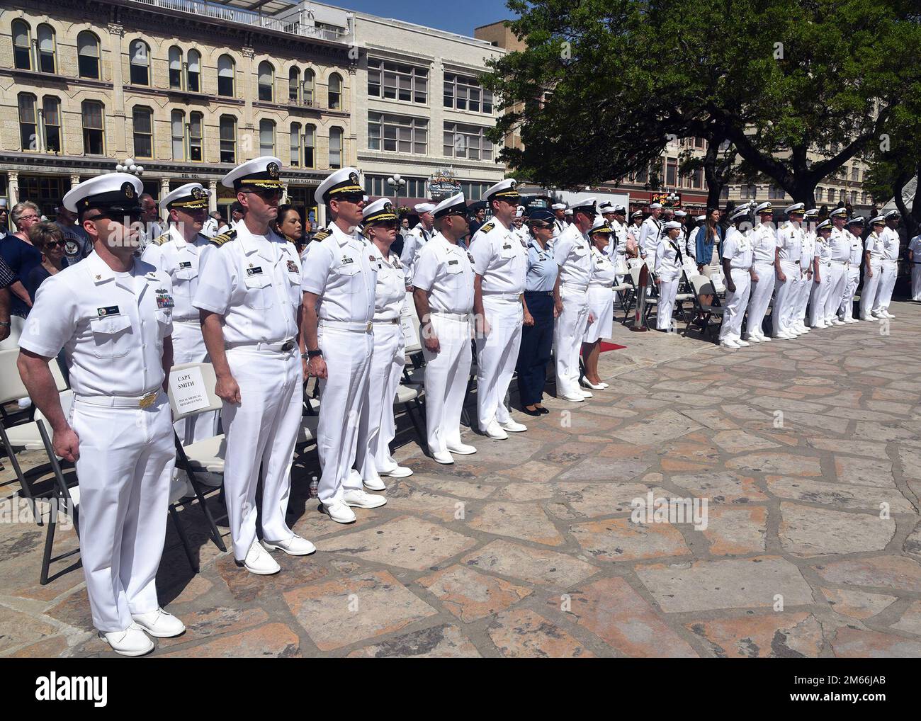 SAN ANTONIO – (April 7, 2022) – Capt. Gerald DeLong, commanding officer ...