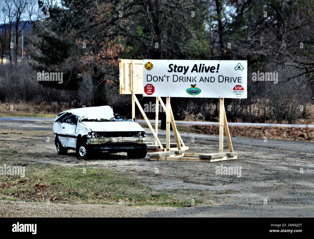 A display observing the dangers of drunk driving is shown April 7, 2022 ...