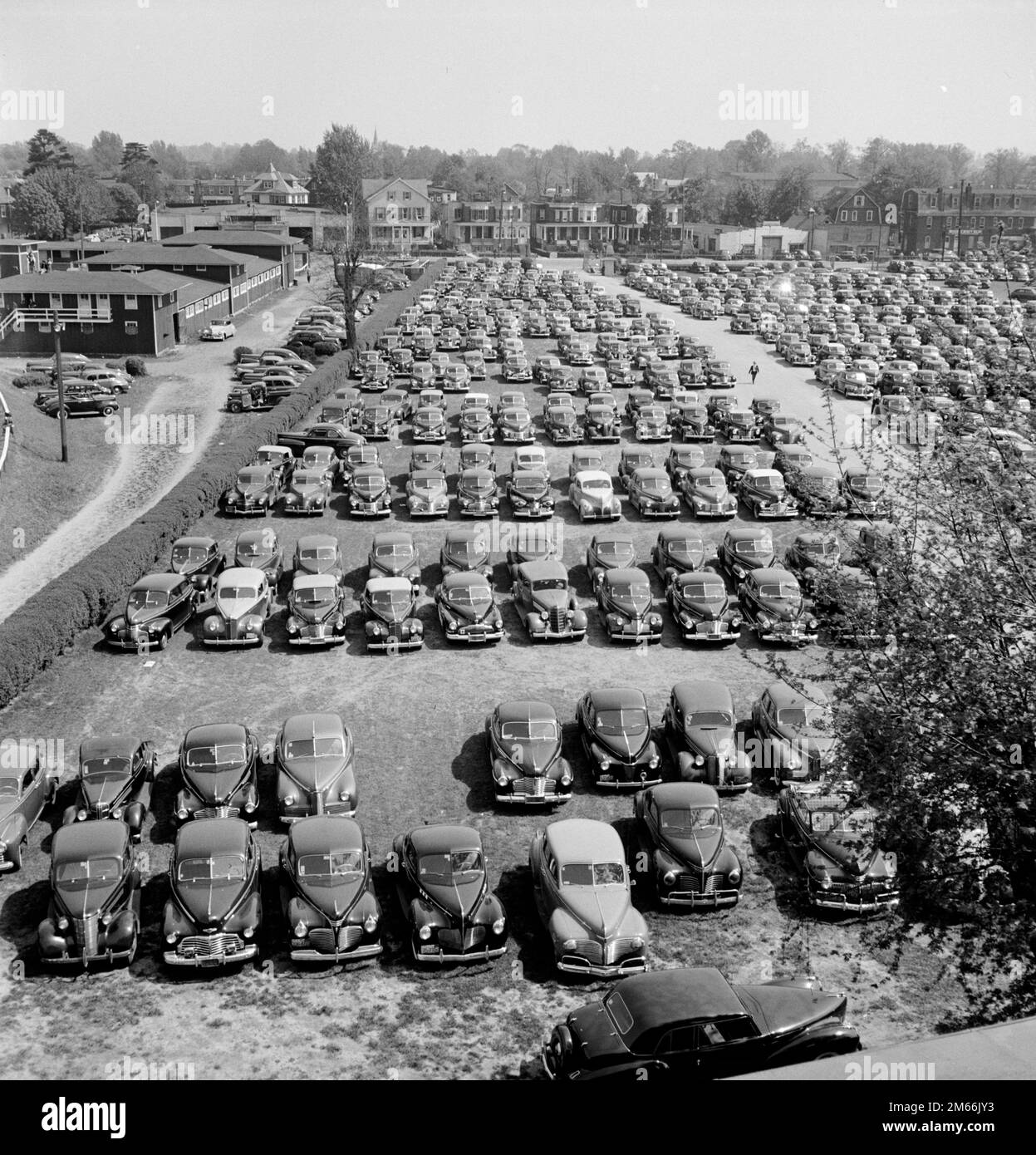 Parking Lot - Pimlico racetrack, near Baltimore, Maryland. Parked cars ...