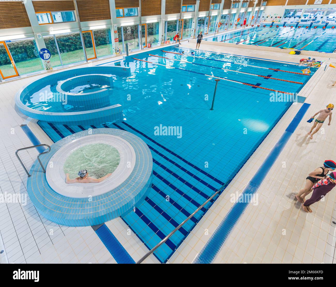 11.30.2022 Ozarow Mazowiecki, Poland - Top view of indoor public ...