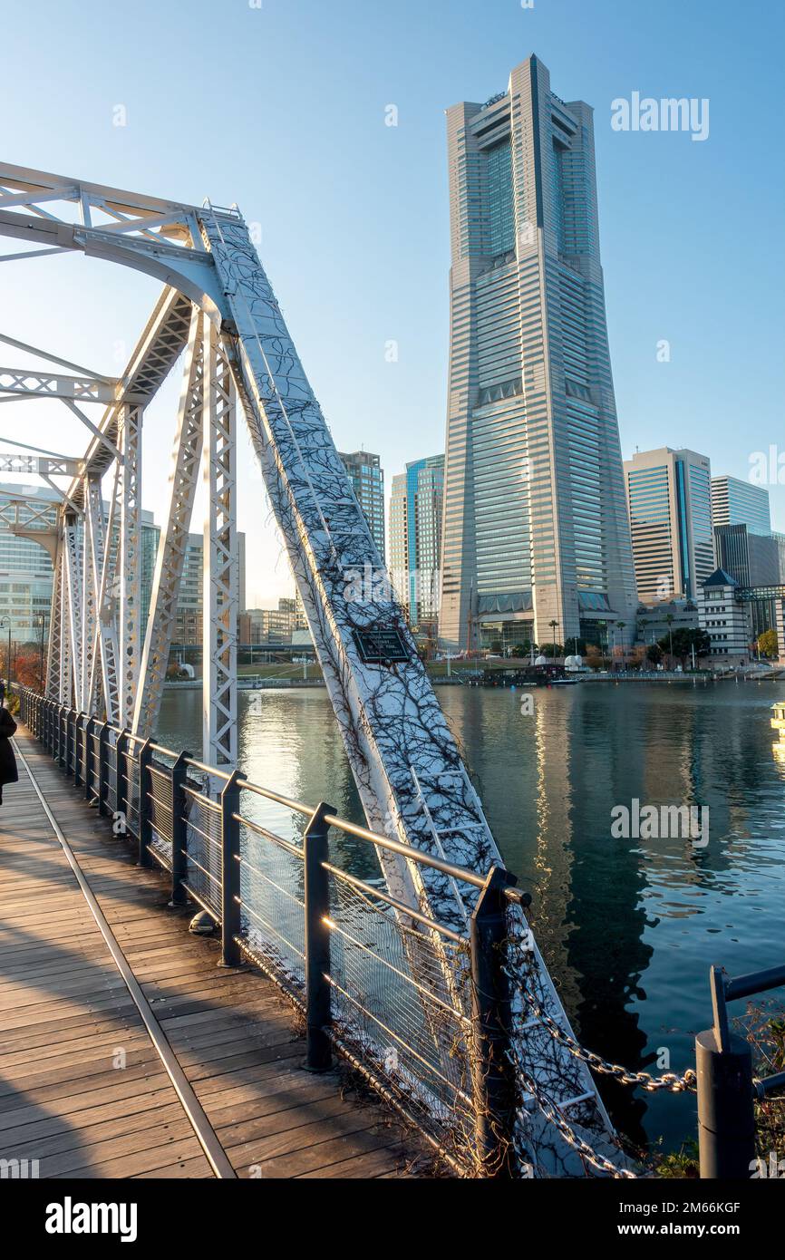 Yokohama, Japan - 12.09.2022: Vertical shot of Yokohama Landmark Tower ...