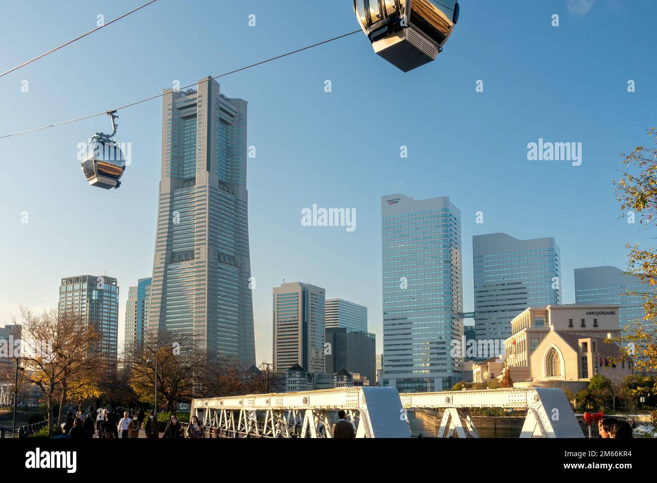 Yokohama, Japan - 12.09.2022: Yokohama Landmark Tower with cable way ...