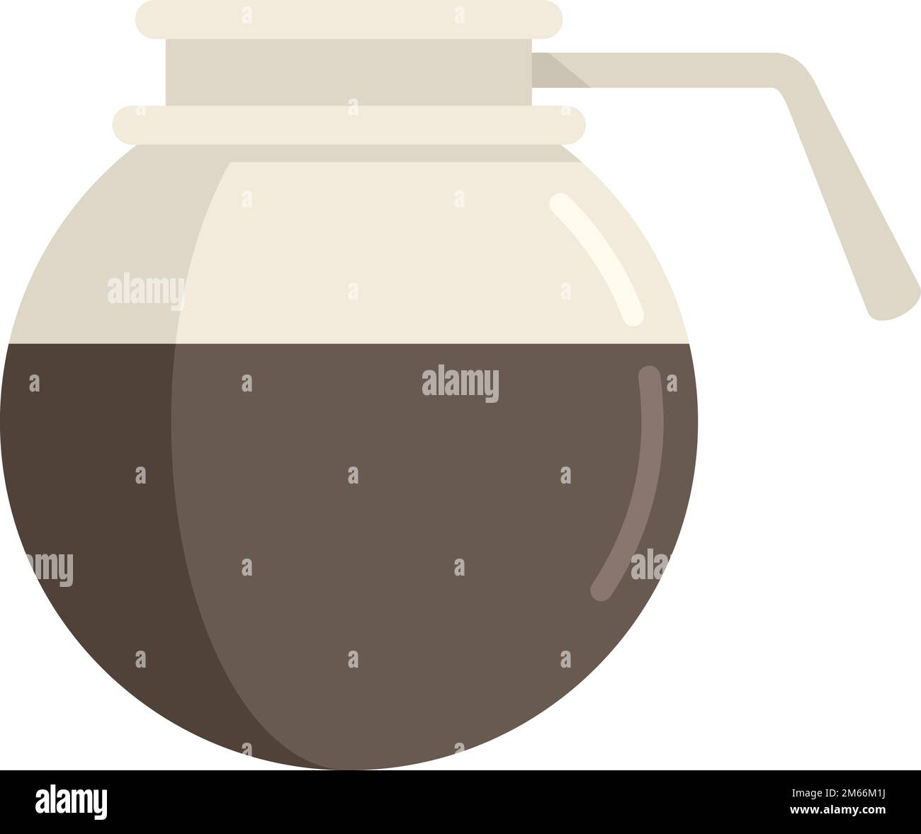 Round coffee pot icon flat vector. Hot espresso. Steam food isolated ...