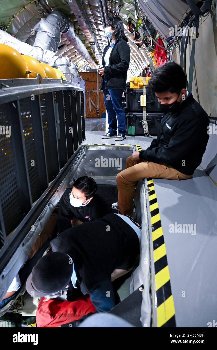 Students from Dove Science Academy tour the KC-135 Stratotanker to get ...