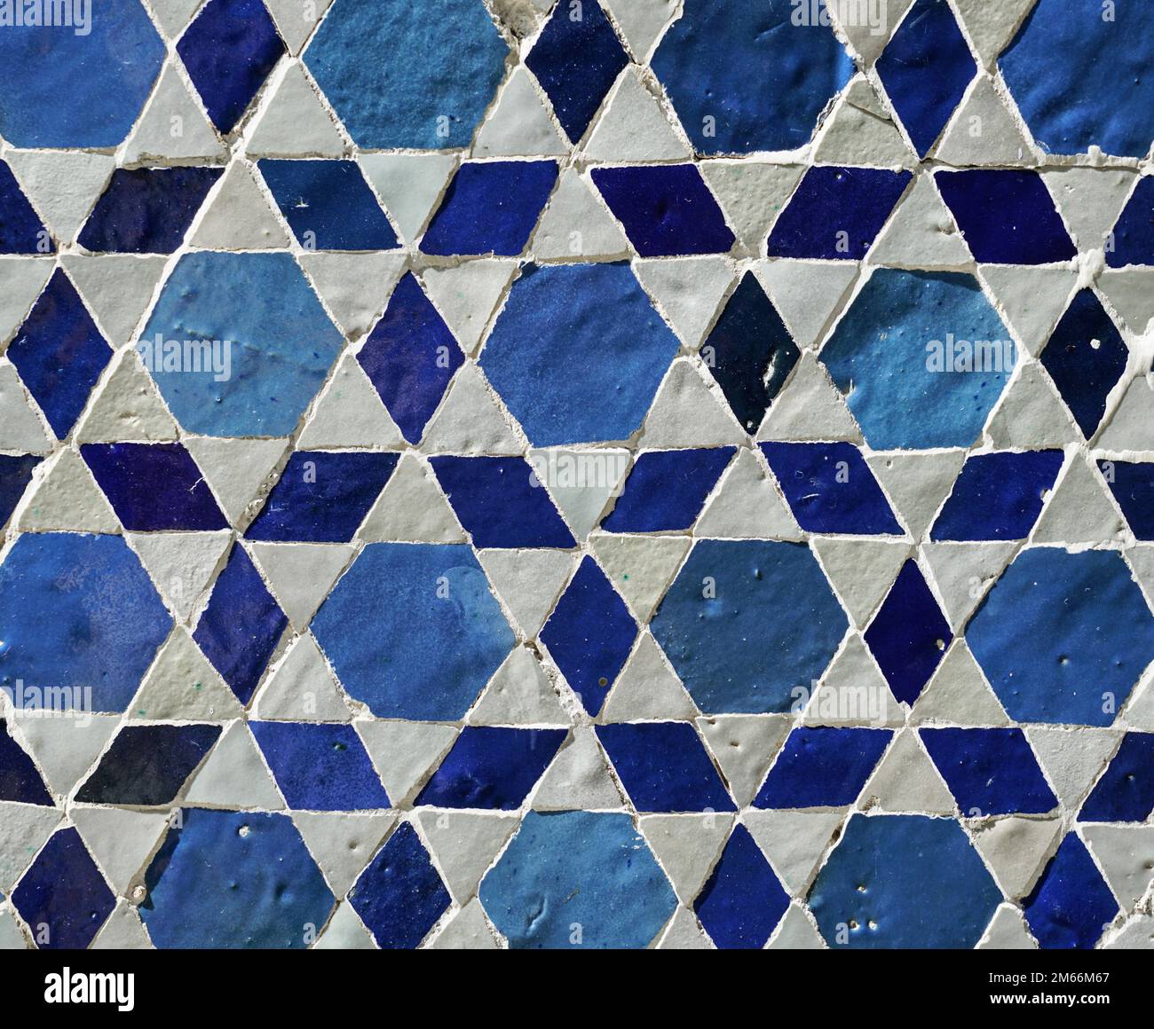 Moroccan tiles in the shape of the Star of David line the walls of the ...