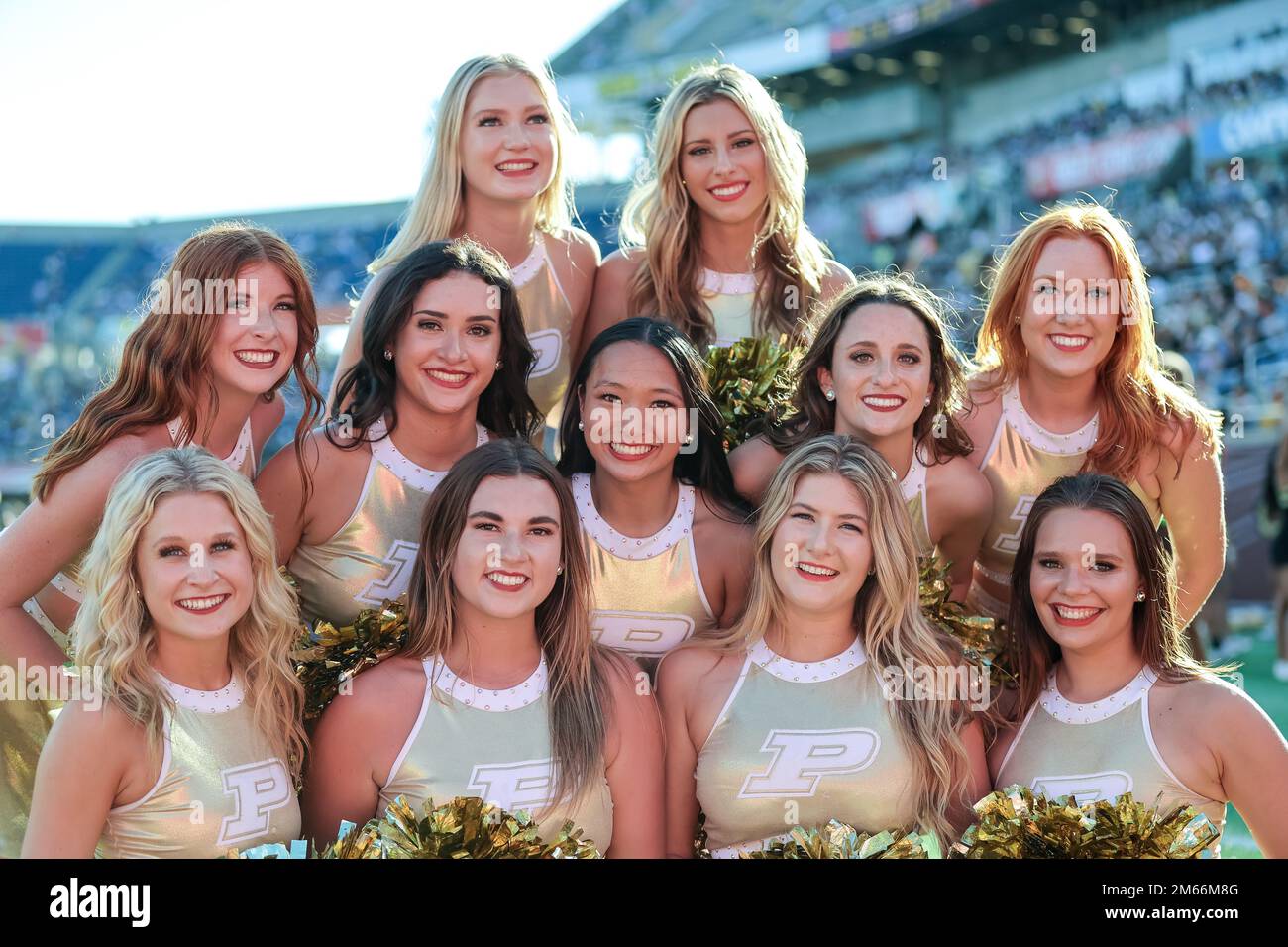 Orlando Florida Usa January 2 2023 Purdue Cheerleaders Pose During