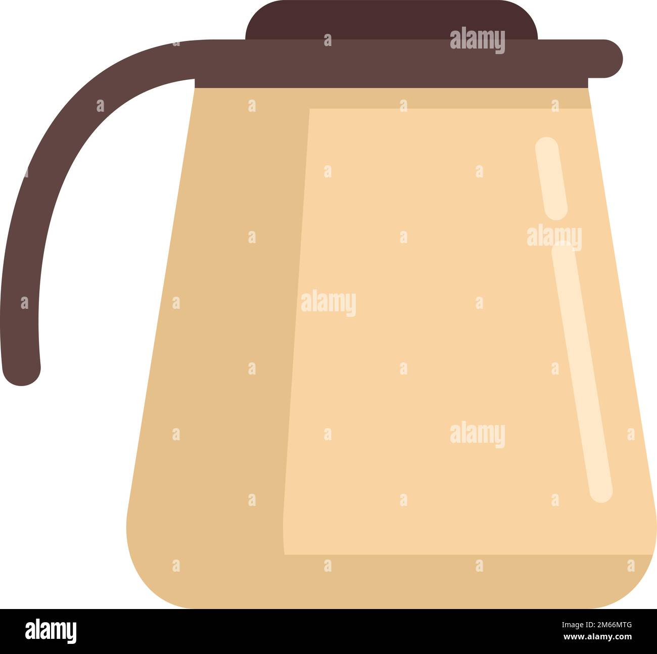 Ceramic coffee pot icon flat vector. Espresso cup. Drink cafe isolated ...