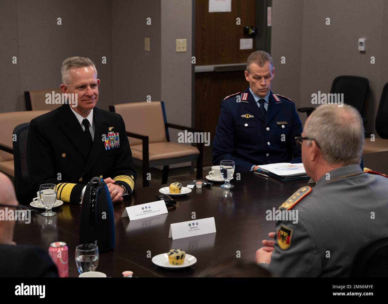 NORFOLK, Va. (April 8, 2022) – Vice Adm. Daniel Dwyer, left, commander ...