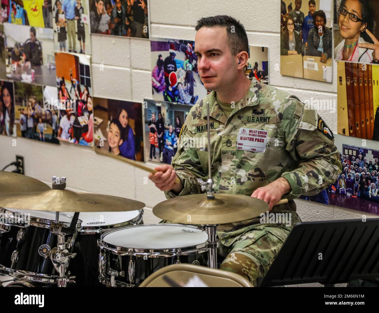 Staff Sgt. David Nauman, a drummer with the 101st Airborne Division ...