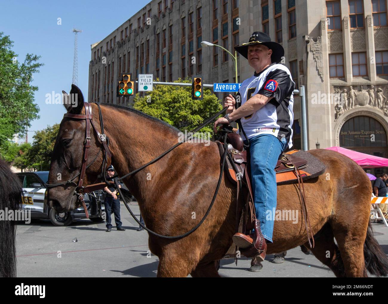 U.S. Army Lt. Gen. John R. Evans, Army North commanding general, rides ...