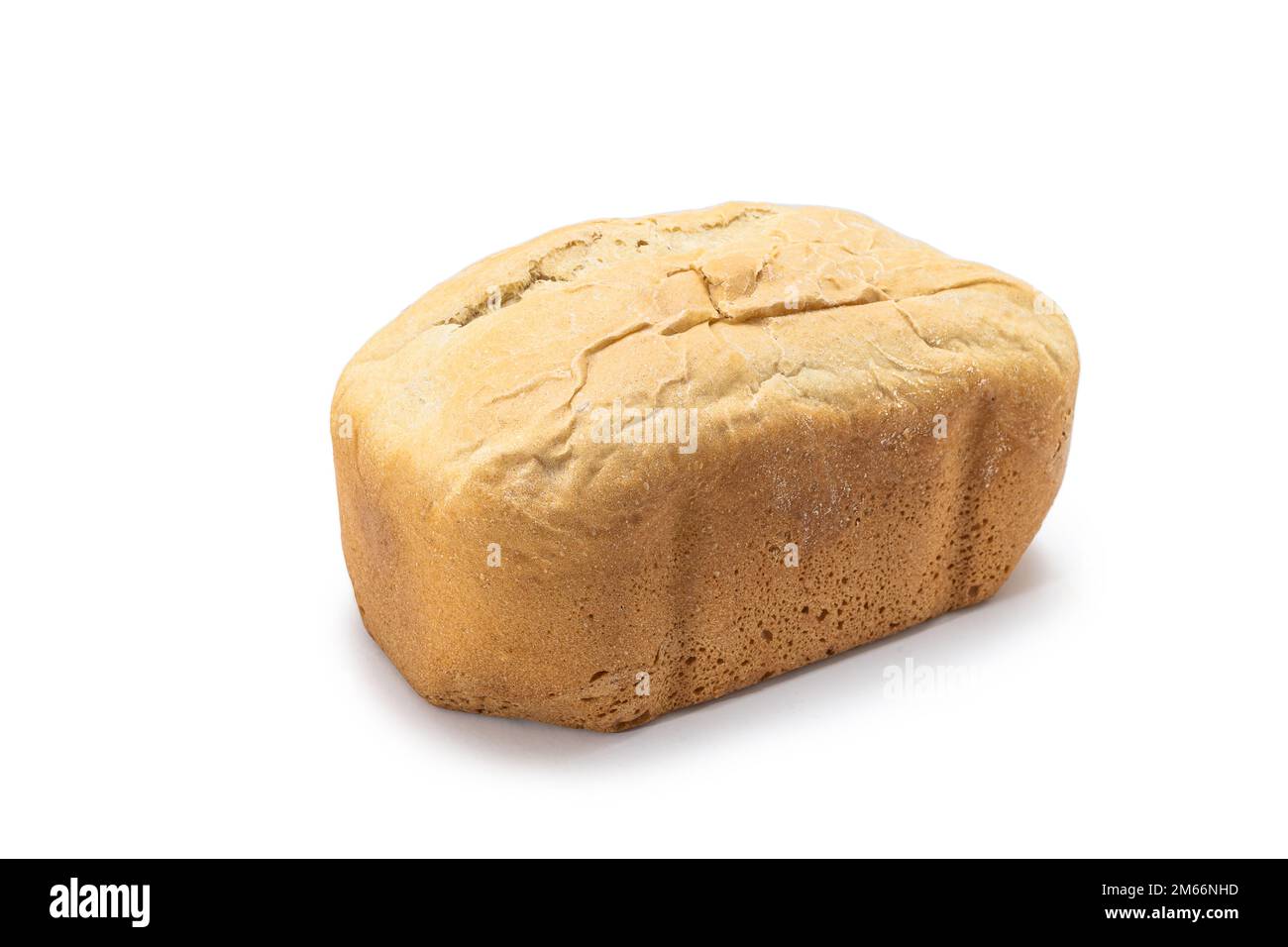 A Bread mold made with a domestic bread machine on a white background ...